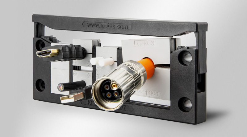 KEL-QUICK split multi cable transit frames for cables with connectors, tool-free assembly / IP54 ...